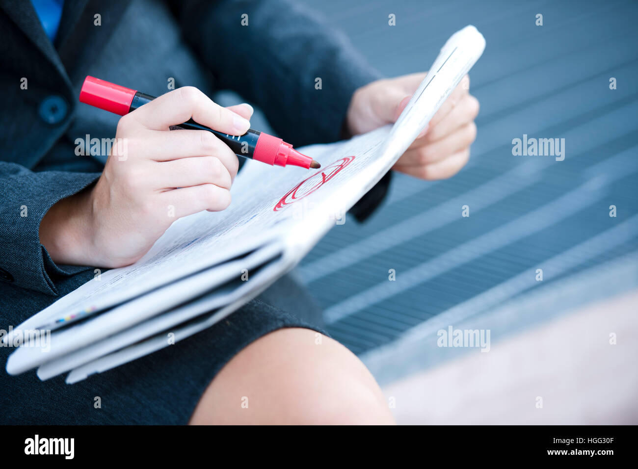 Unemployed Woman Looking For Work Stock Photo - Alamy