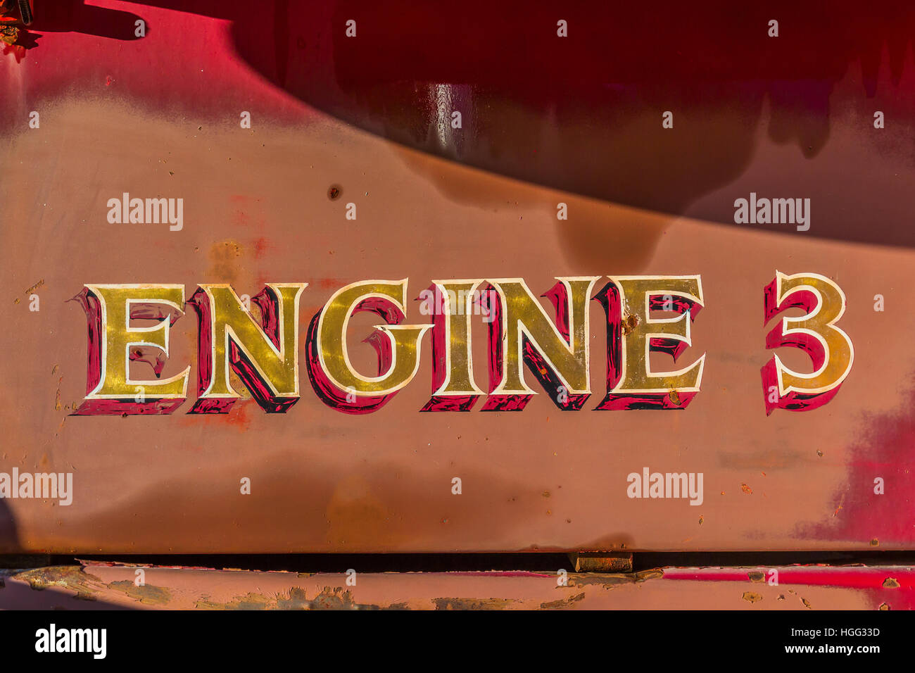 Engine 3, an antique fire engine now parked along the road in the old ...