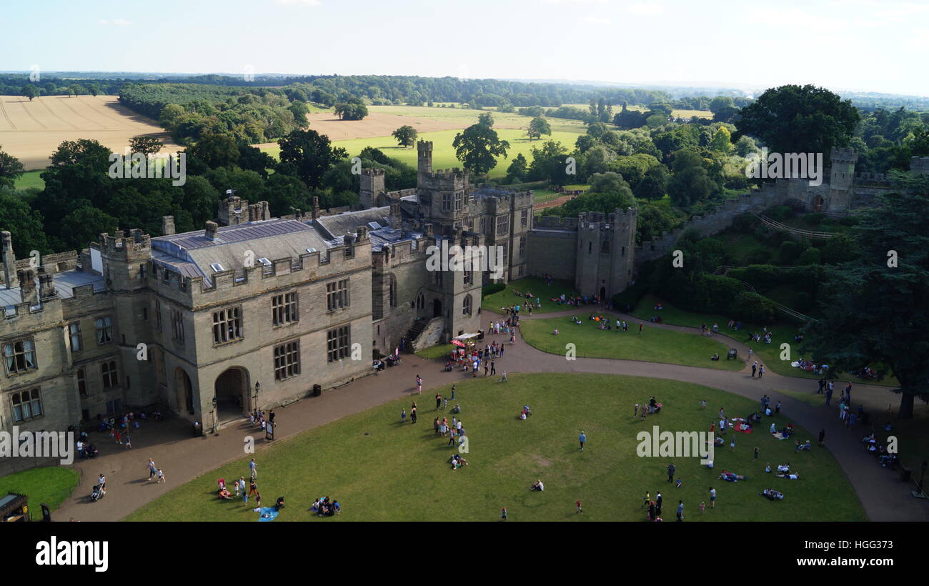 Warwick castle view from the top Stock Photo - Alamy