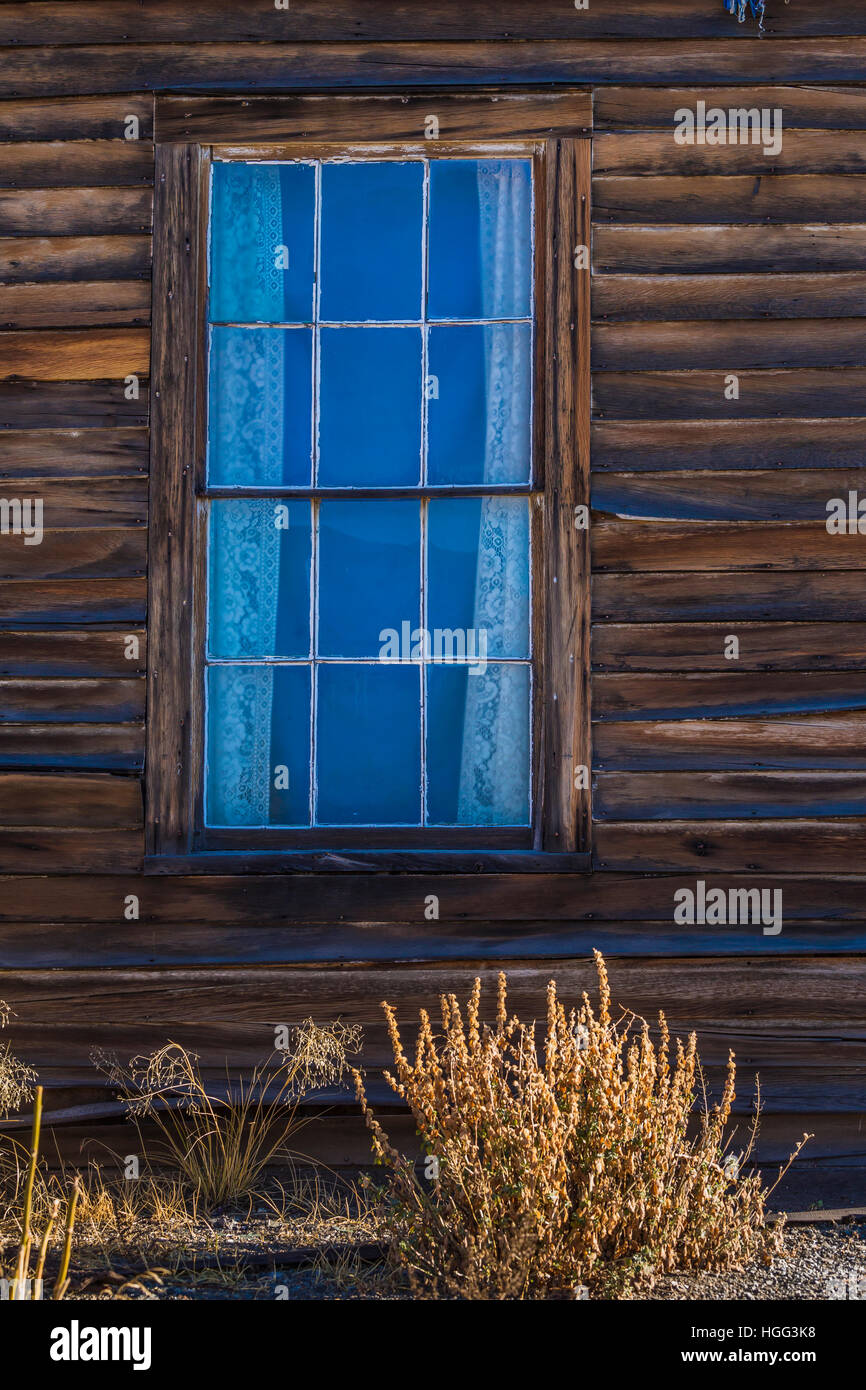 Remnants of old buildings inhabit the old silver mining semi ghost town ...