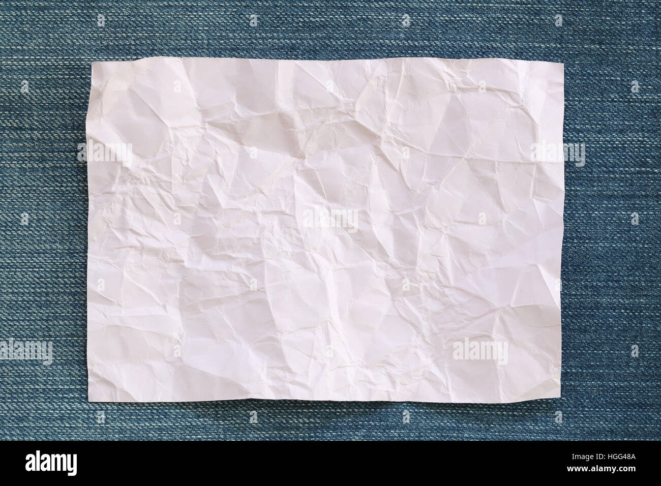 Note paper crumpled of empty and copy space on Denim background,You can ...