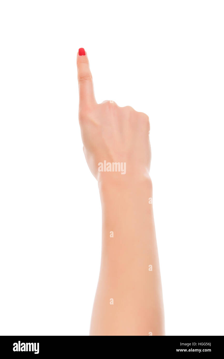 Hand showing index finger female hi-res stock photography and images ...