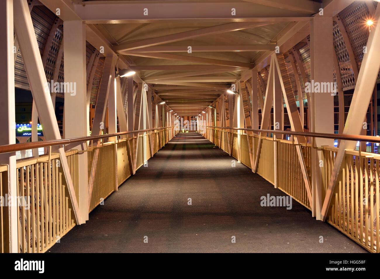 Inside Pedestrian Bridge on Dubai-Sharjah road, Dubai, United Arab ...