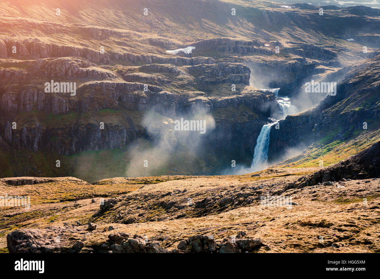 Icelandic landscape with waterfall hi-res stock photography and images ...