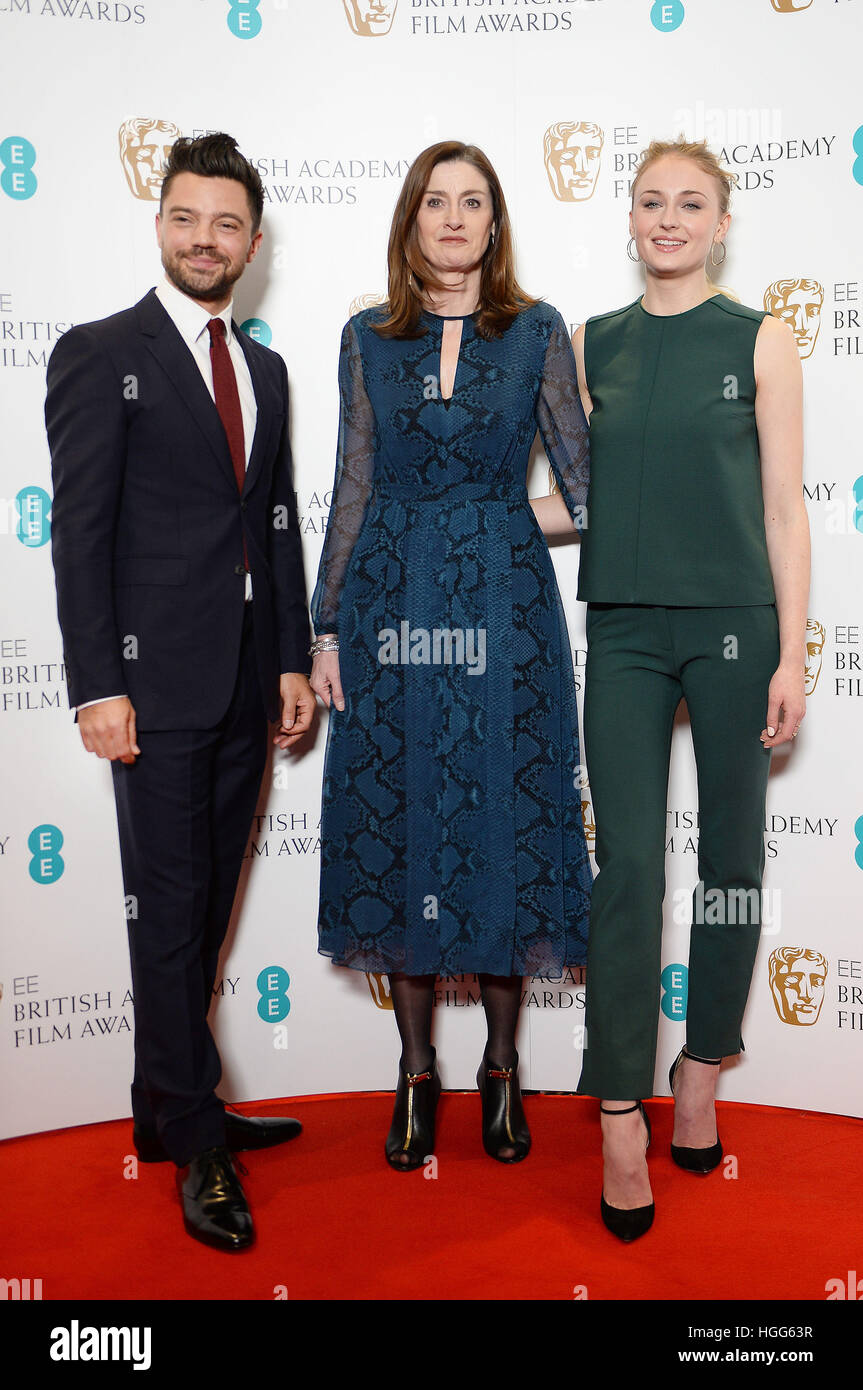 (From the left) Dominic Cooper, Amanda Berry, BAFTA Chief Executive ...