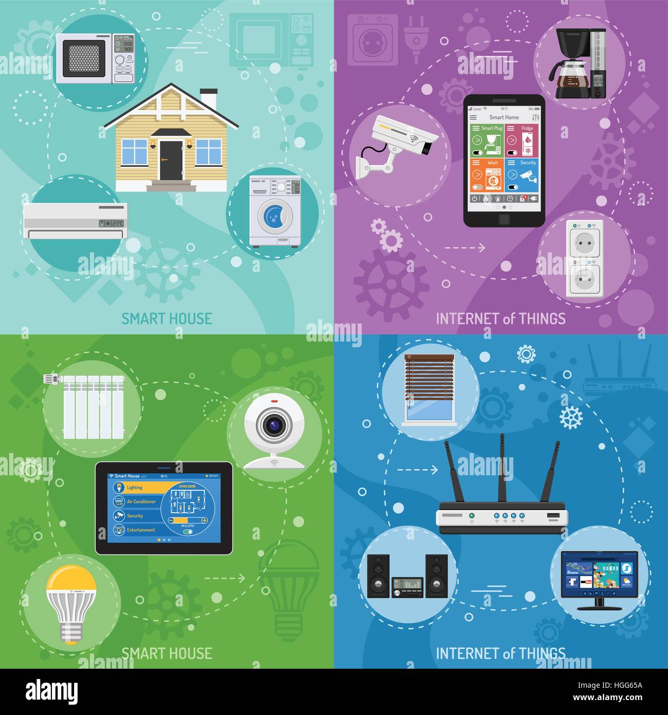 Smart House and internet of things Stock Vector Image & Art - Alamy