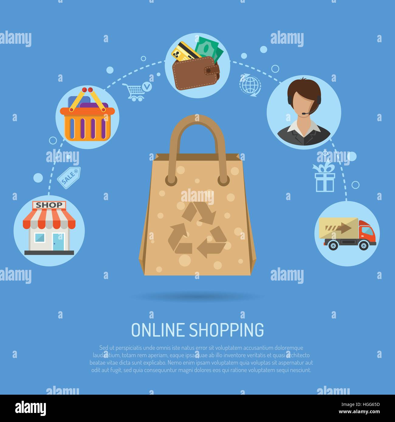 Business concept online shopping infographics hi-res stock photography ...