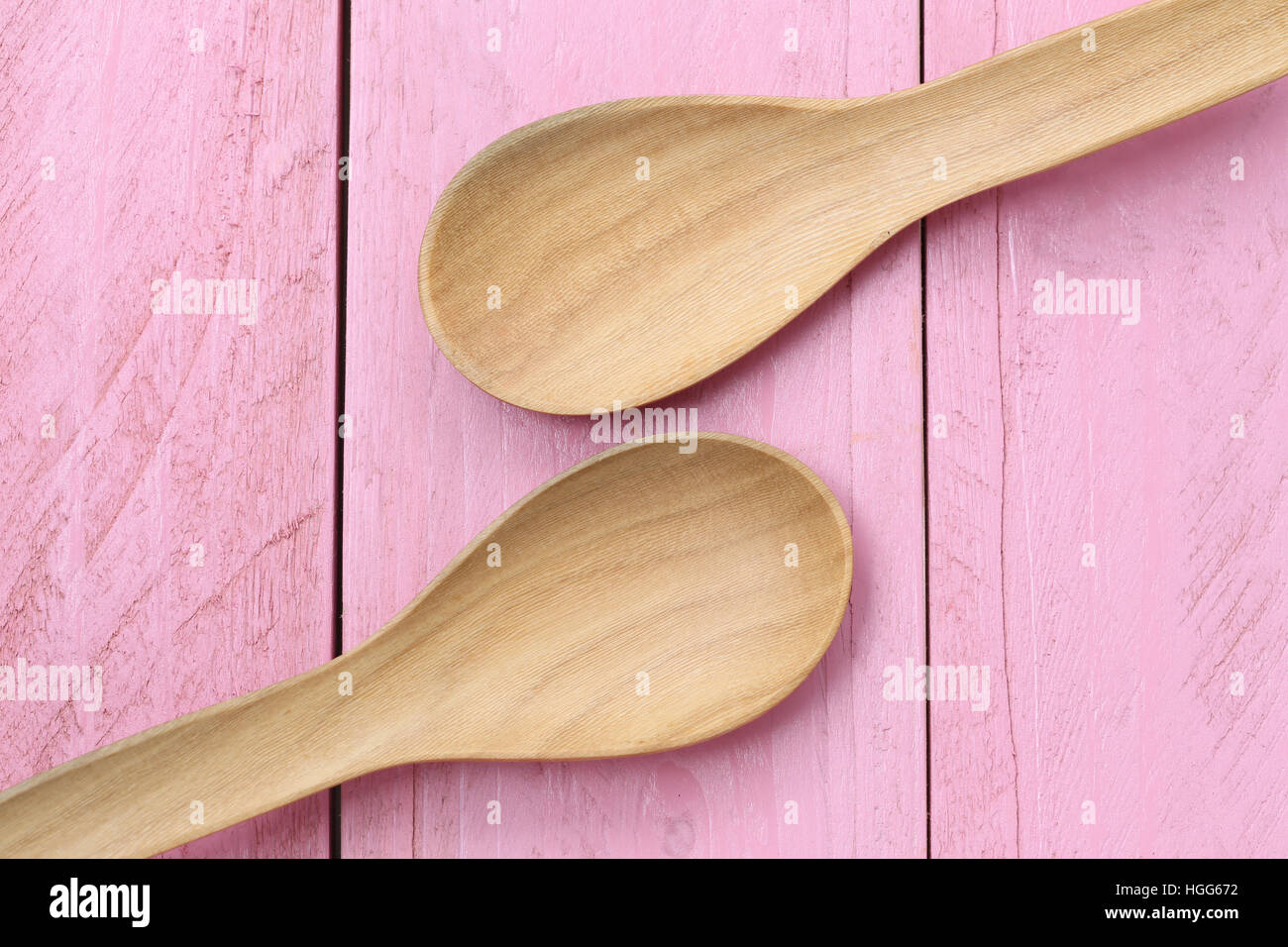 Wooden spoon on pink wood floors,concept of utensils and cooking Stock ...