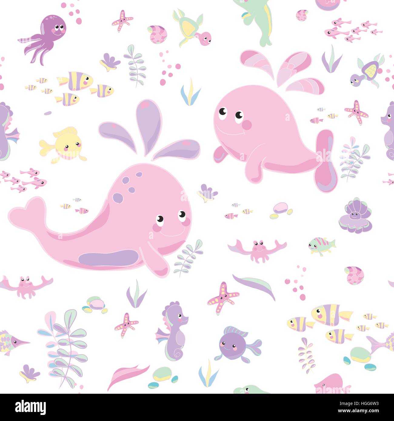 Seamless pattern dolphin marine Stock Vector Images - Alamy