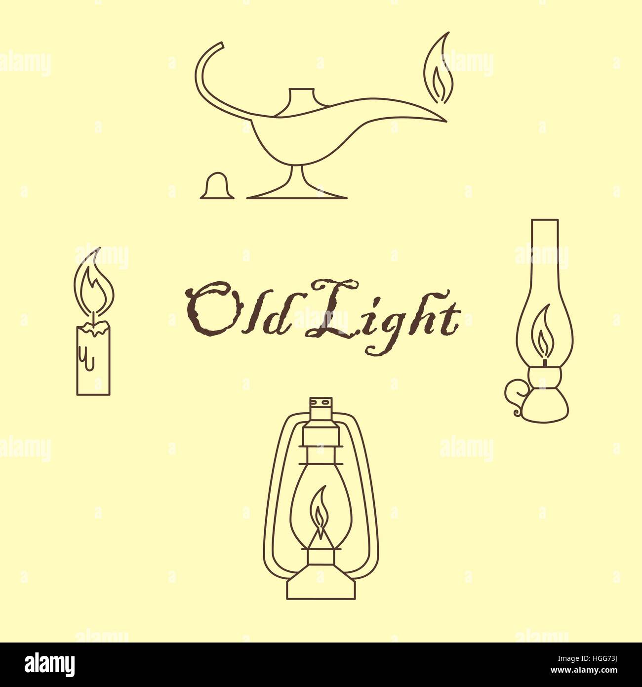 Old sources of light. Vector illustration Stock Vector Image & Art - Alamy
