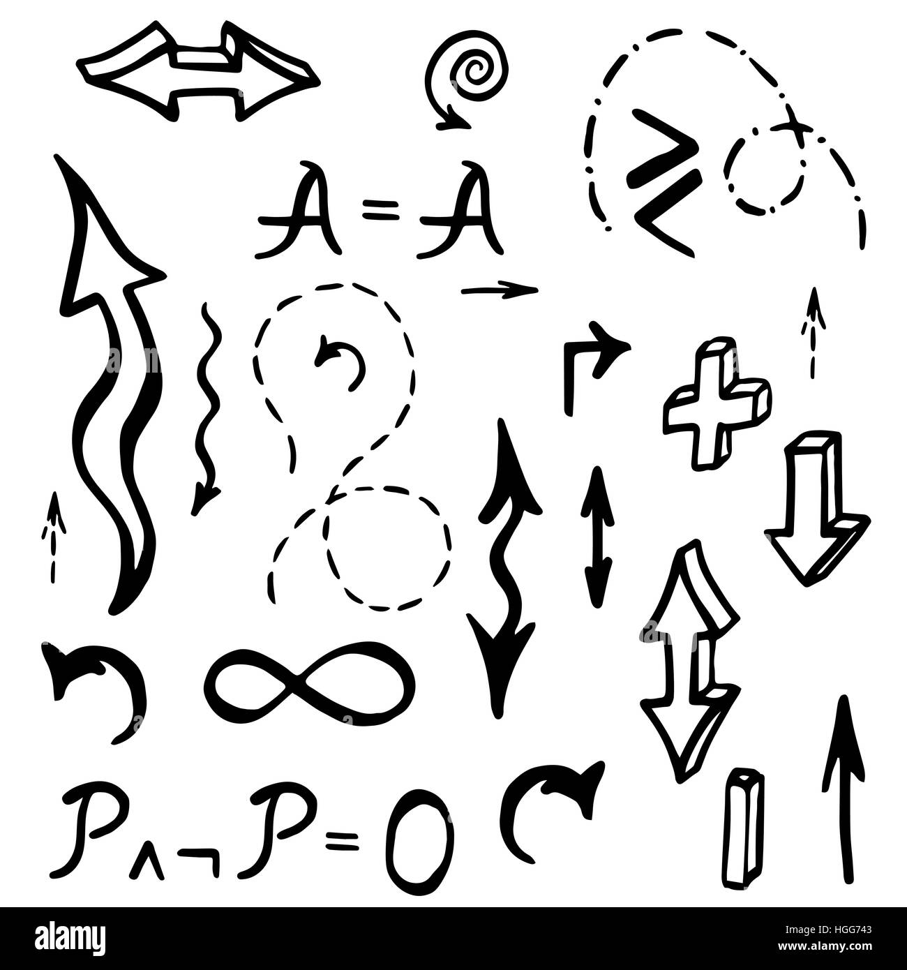 Hand drawn mathematical elements Vector illustration Stock Vector Image & Art - Alamy