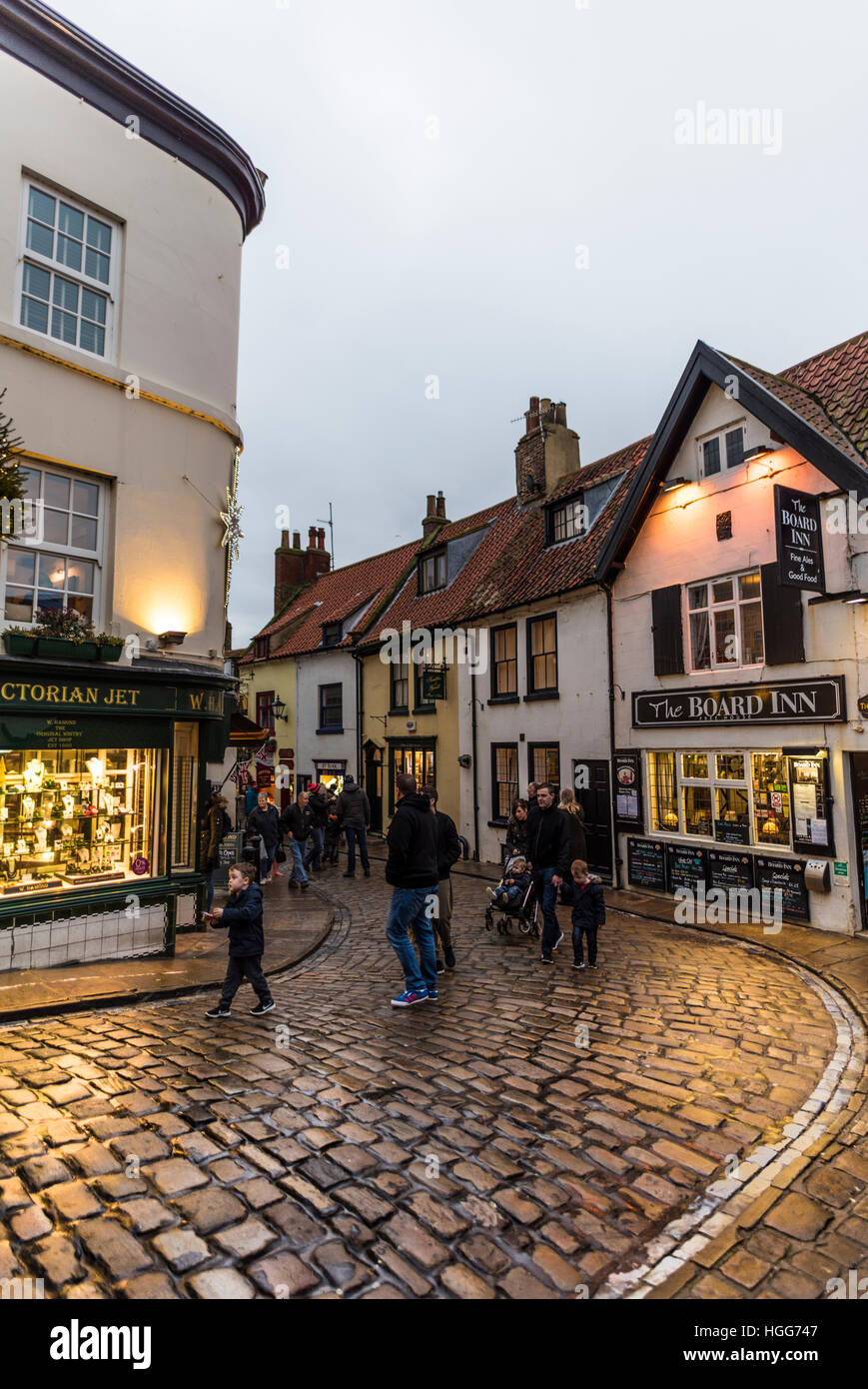 The wonderful historic town of Whitby, North Yorkshire, with its many ...