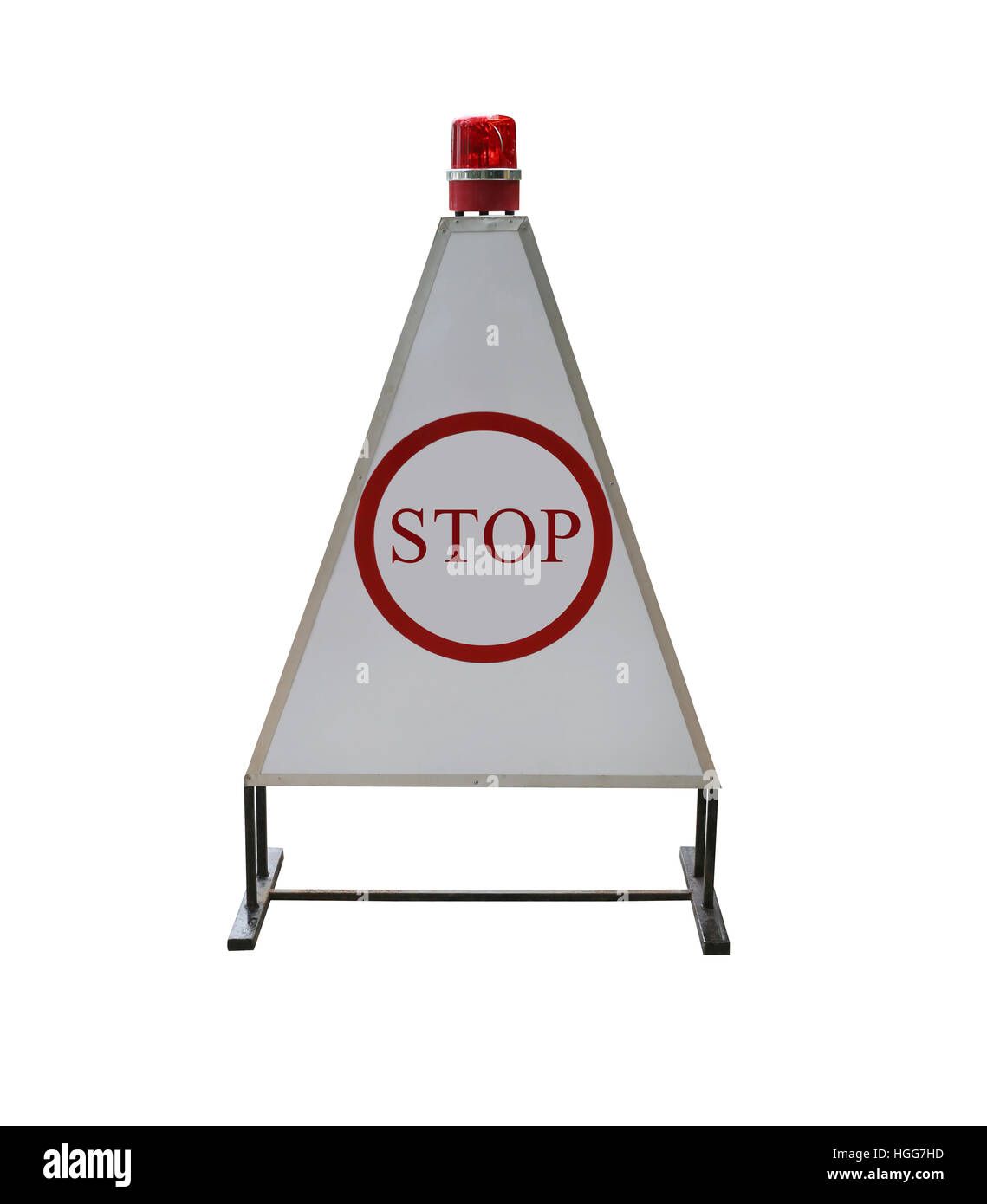 Signs traffic of the stop to check isolated on white background and ...