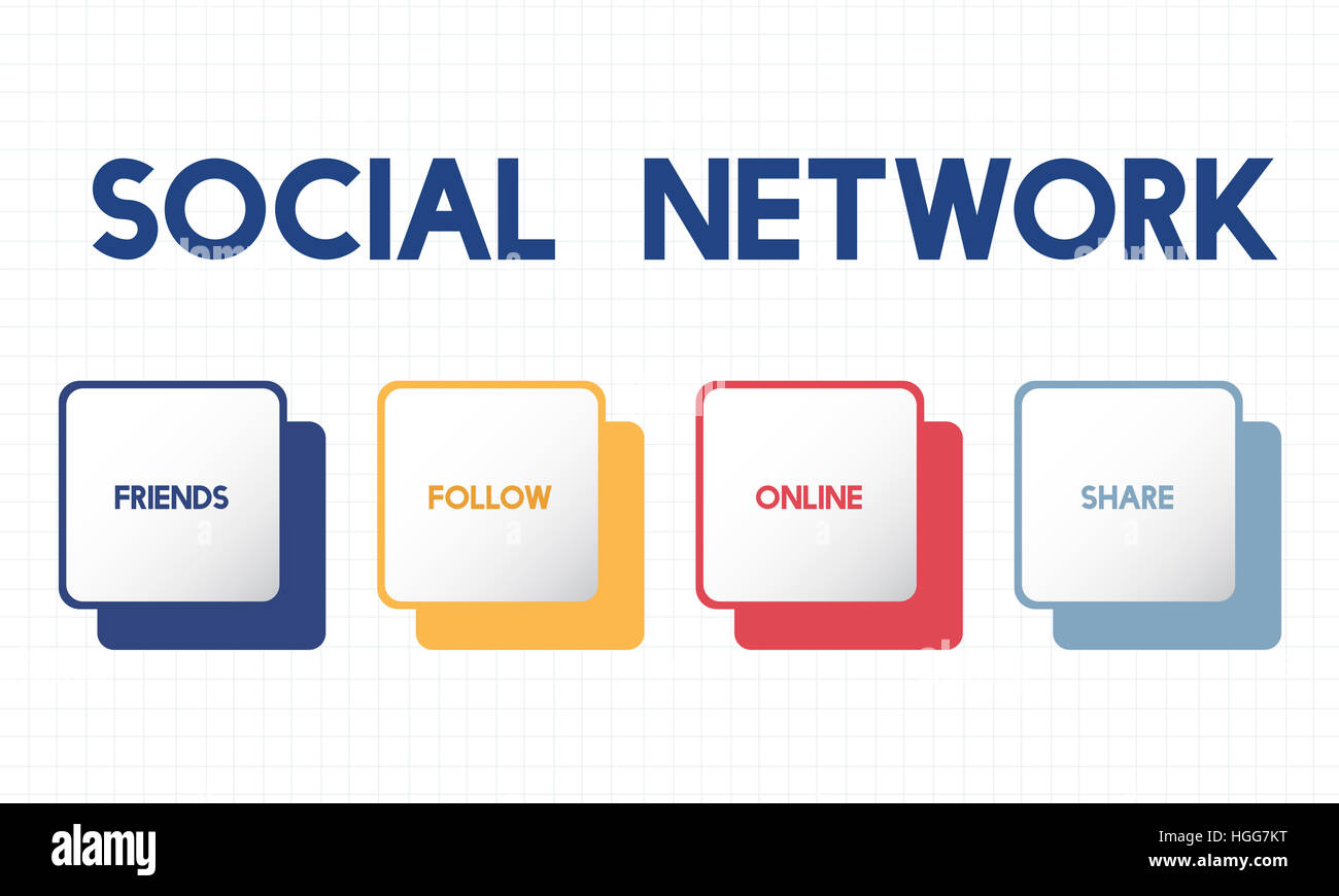 Social Media Box Buttons Concept Stock Photo - Alamy