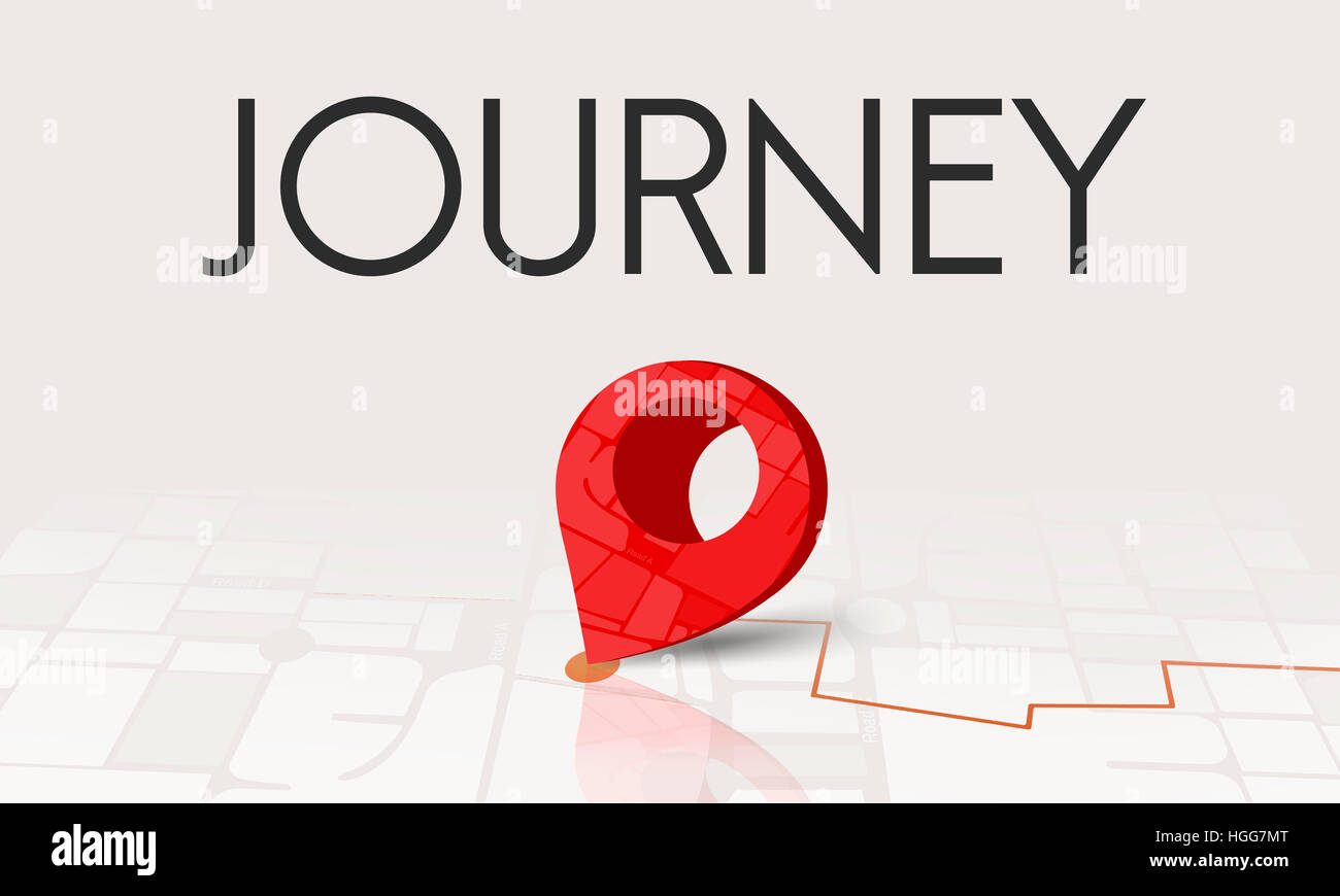 Route Navigation Map Location Journey GPS Concept Stock Photo - Alamy