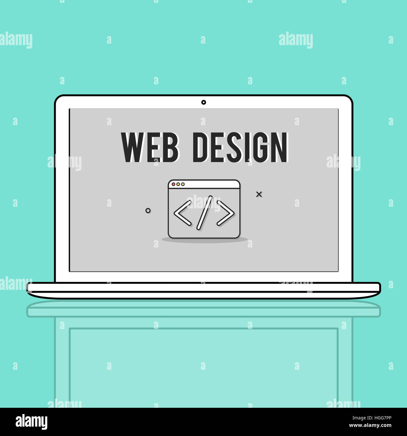 Web Development Symbol Icon Concept Stock Photo - Alamy