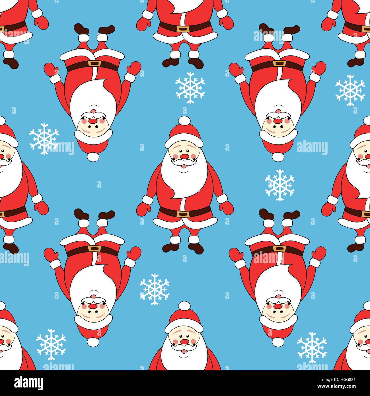 Christmas seamless pattern with cartoon Santa. Vector Stock Vector ...