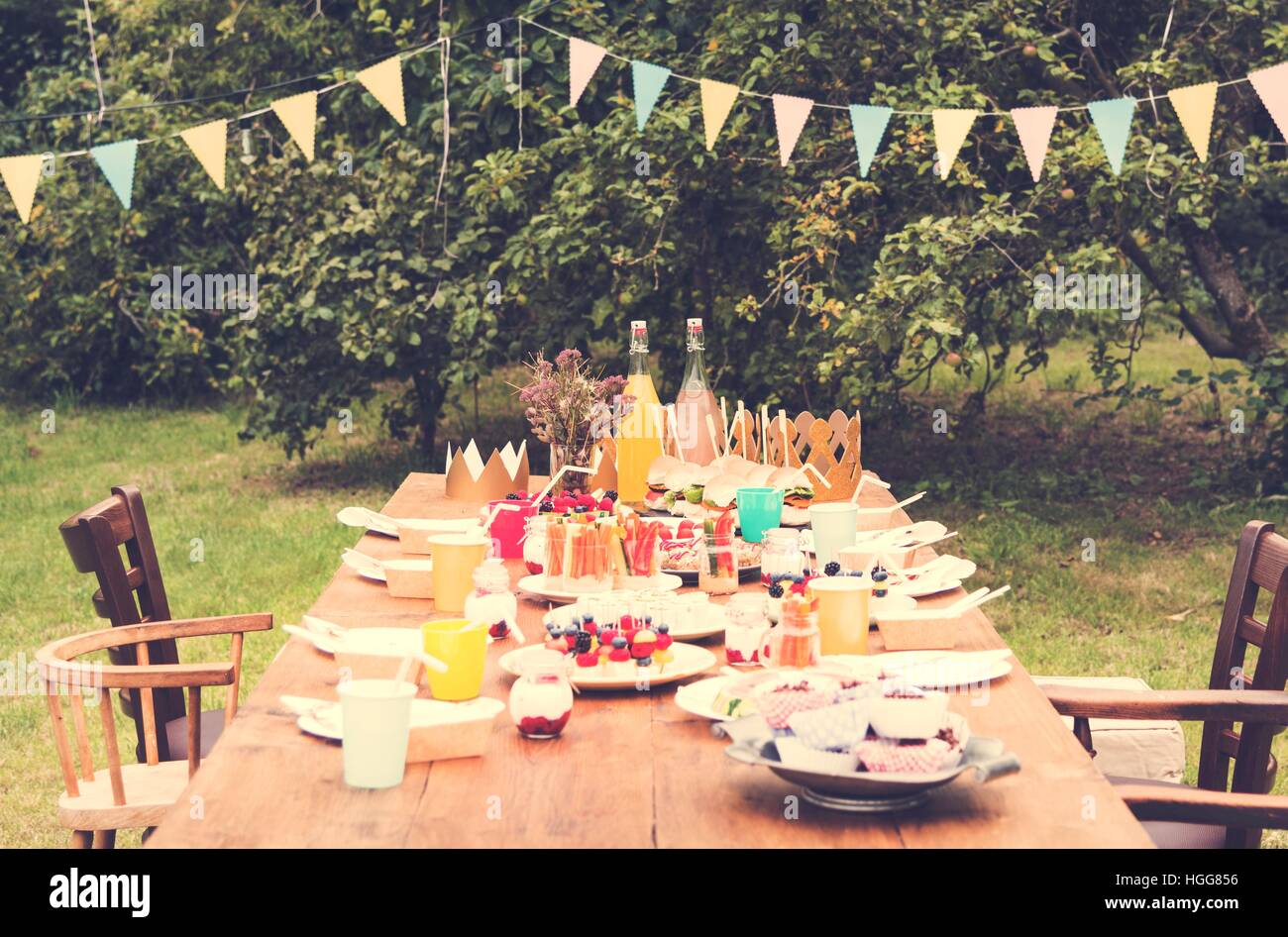 Table Setting Food Celebration Party Concept Stock Photo - Alamy
