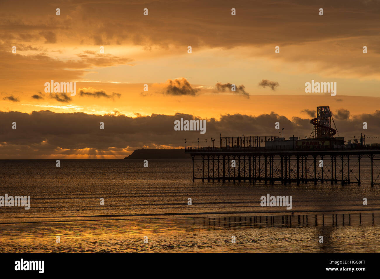 Paignton pier with sunrising hi-res stock photography and images - Alamy