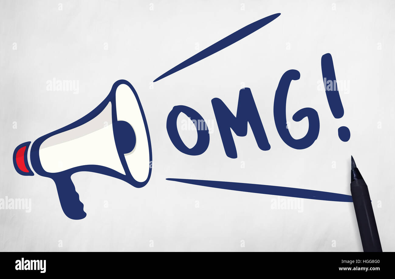 Wow Oops Cool Nice Omg Gosh Amazed Surprise Concept Stock Photo - Alamy