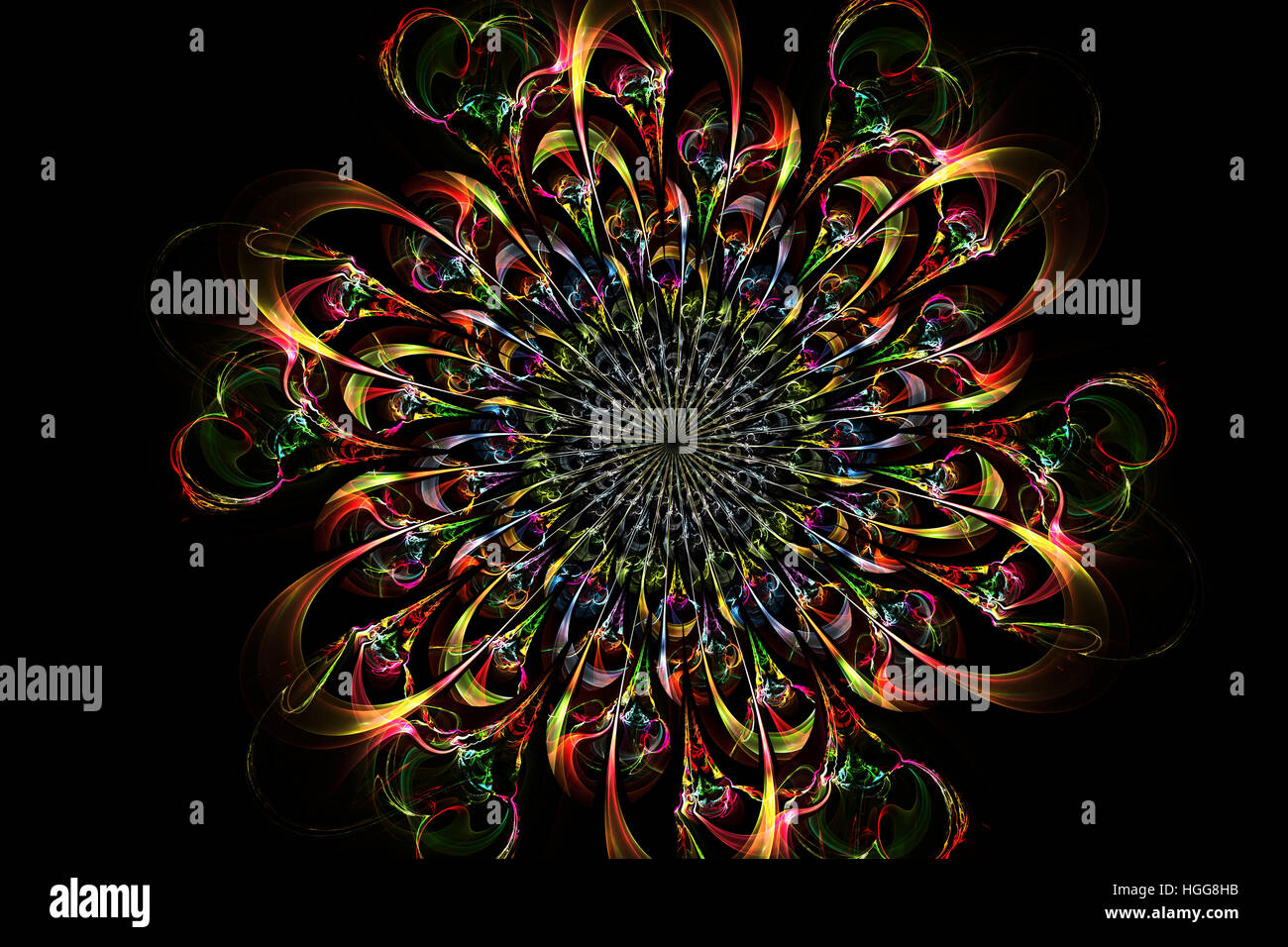 Fractal flower.Fractal pattern.Fractal art.Fractal design.Abstract ...
