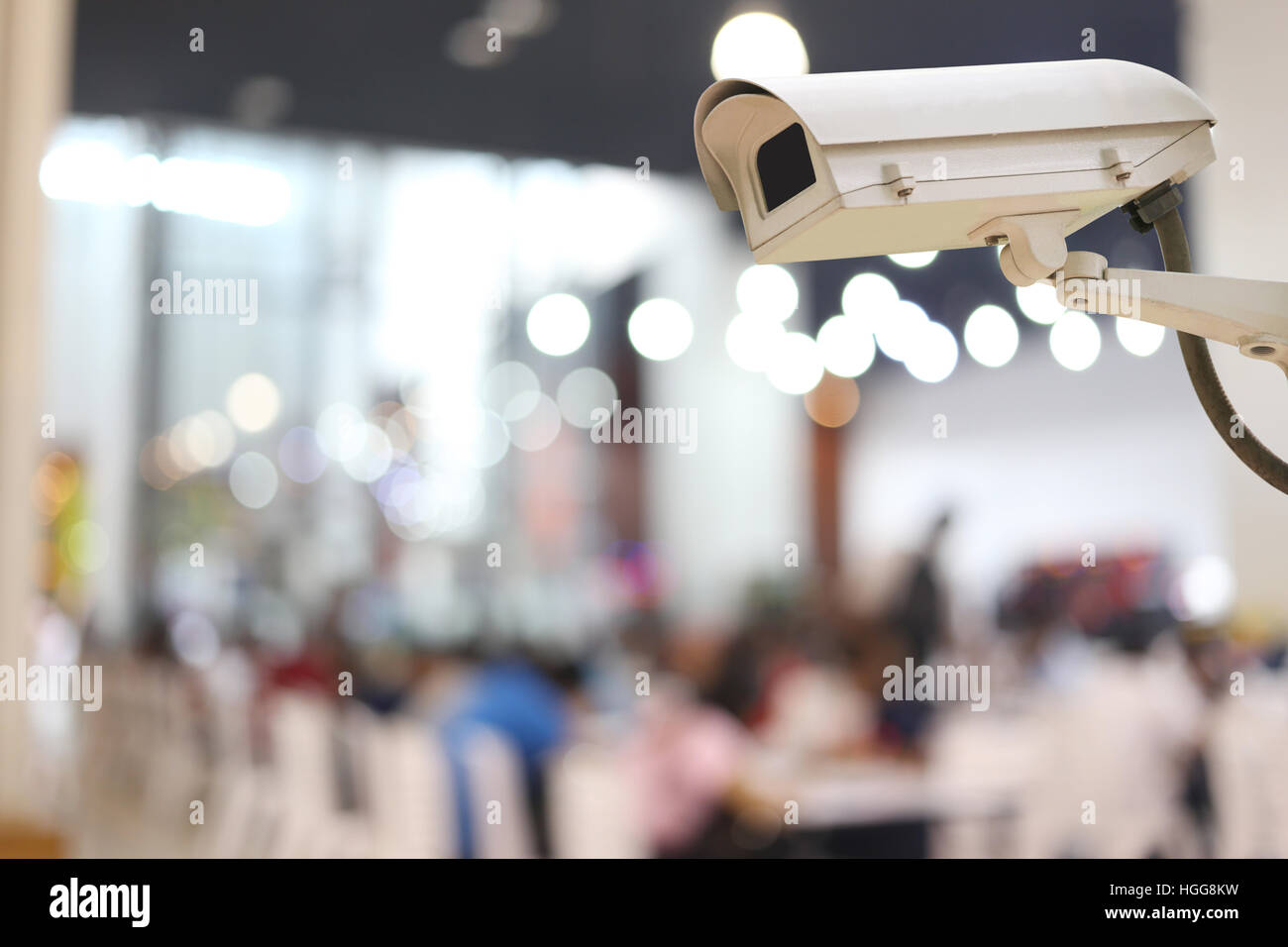 CCTV Camera Record on blur background of people in the Shopping mall ...