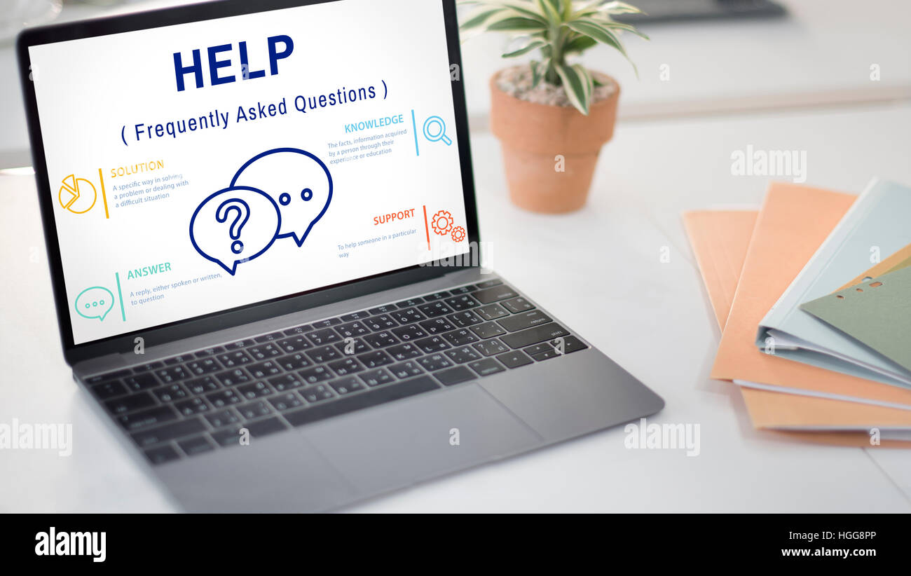 FAQs Customer Service Icon Concept Stock Photo - Alamy
