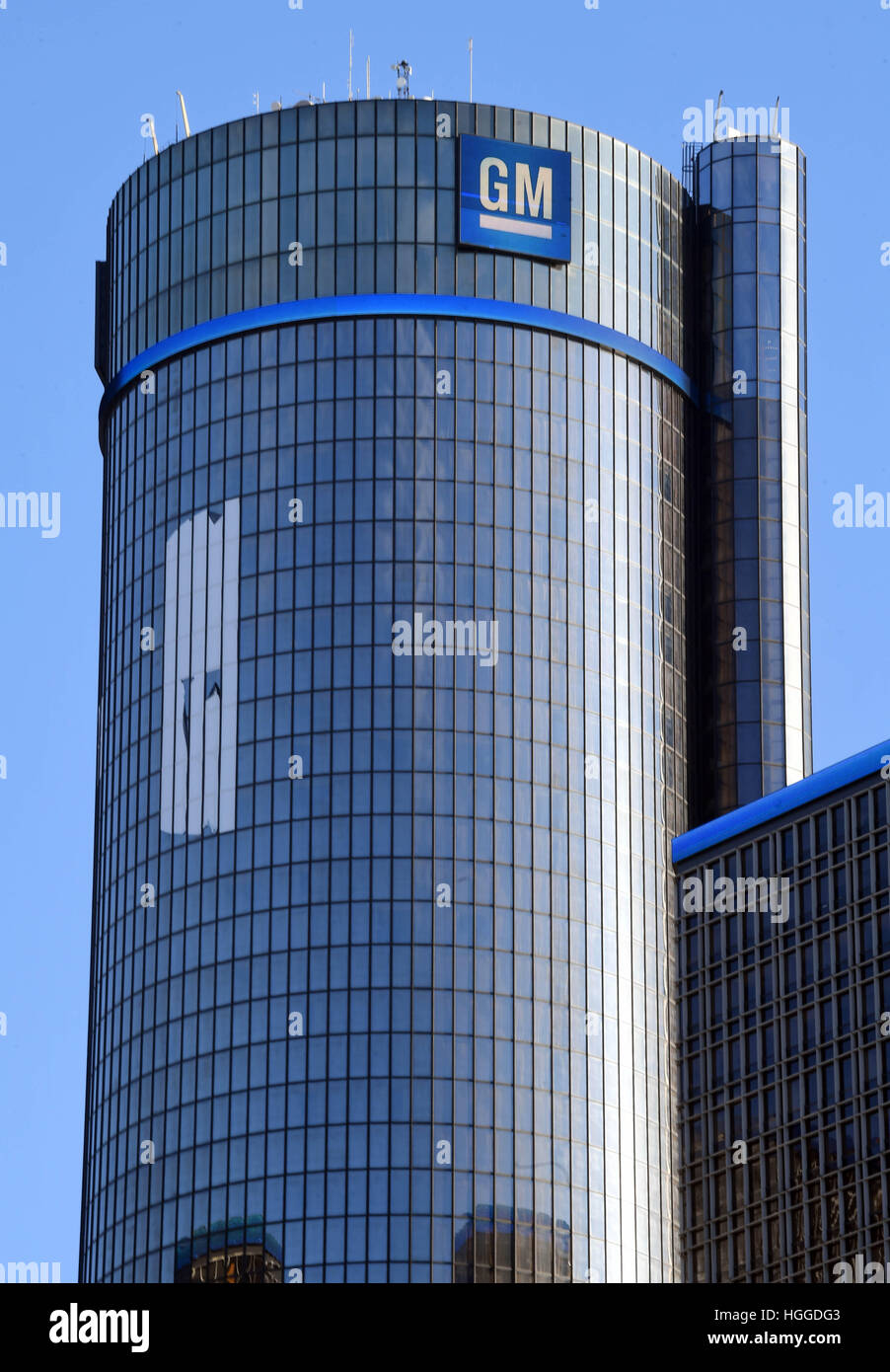 Detroit, US. 8th Jan, 2017. View of the headquarters of US-American ...