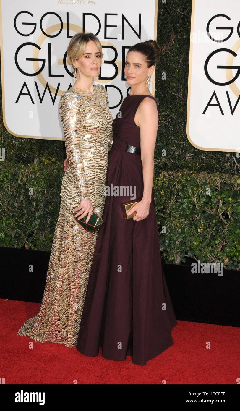 Beverly Hills, CA. 8th Jan, 2017. Sarah Paulson, Amanda Peet at ...
