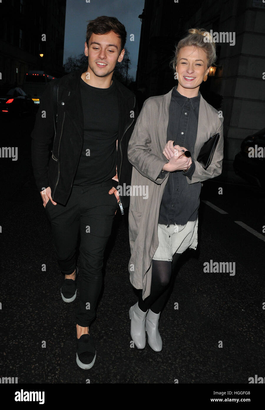London, UK. 08th Jan, 2017. Guest and Tom Daley at the Chester Barrie ...