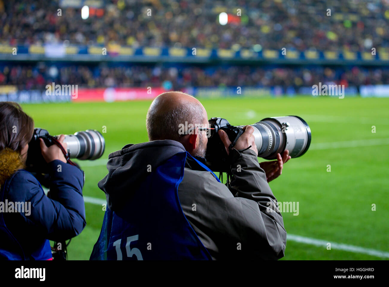 VILLARREAL, SPAIN - JAN 8: The photographers take pictures at the La ...