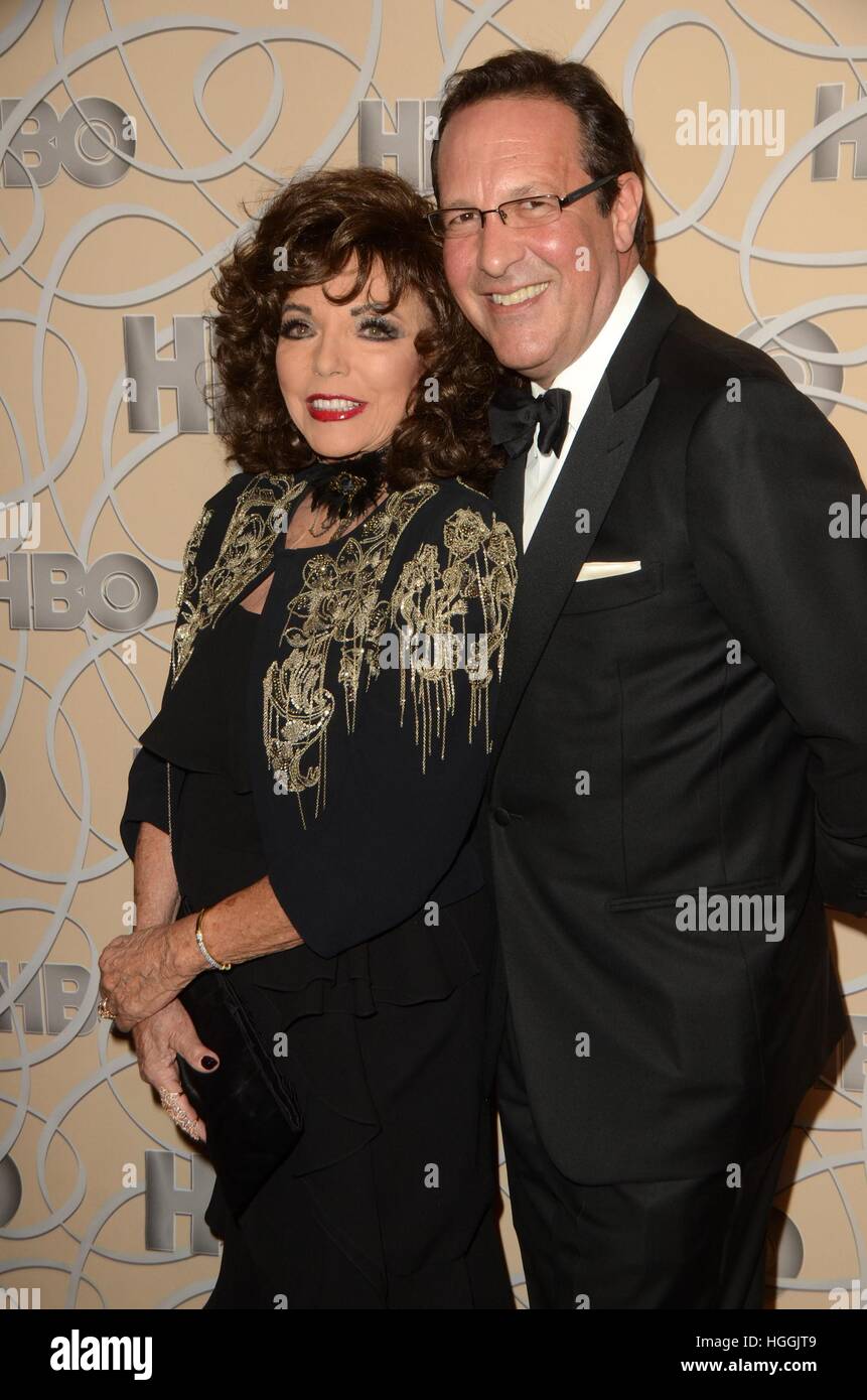 Beverly Hills, USA. 8th Jan, 2017. Joan Collins, Percy Gibson at the ...