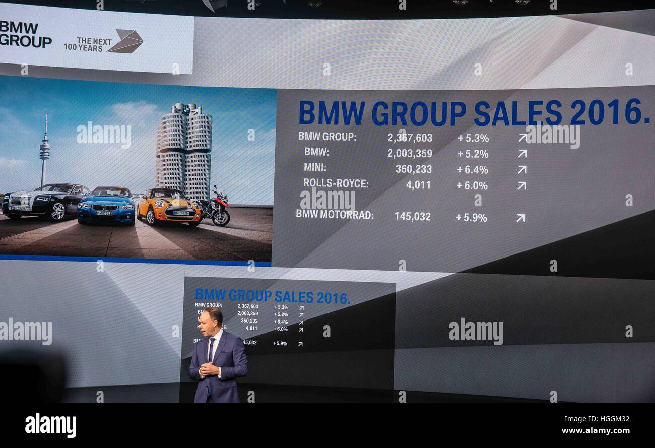 Detroit, USA. 9th Jan, 2017. DR IAN ROBERTSON of BMW discusses record ...