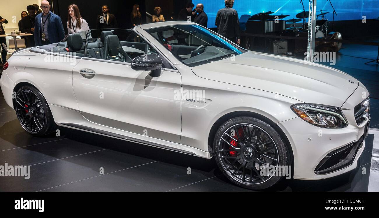 Detroit, USA. 9th Jan, 2017. The MERCEDES BENZ AMG C63 CONVERTIBLE ...