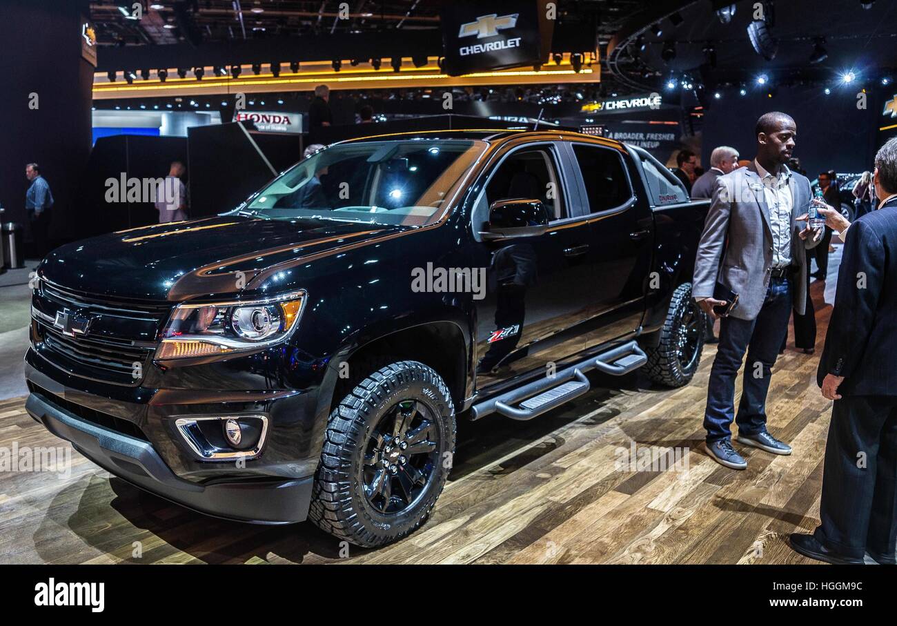 Detroit, USA. 9th Jan, 2017. The CHEVROLET COLORADO dazzles at the ...