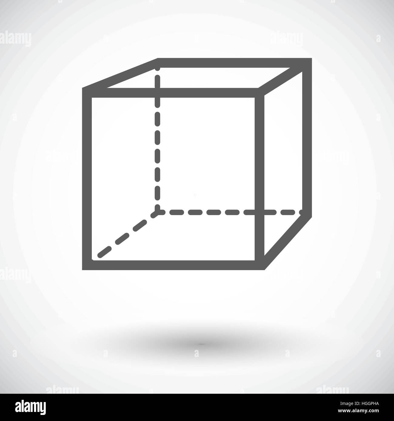 Geometric cube. Single flat icon on white background. Vector ...
