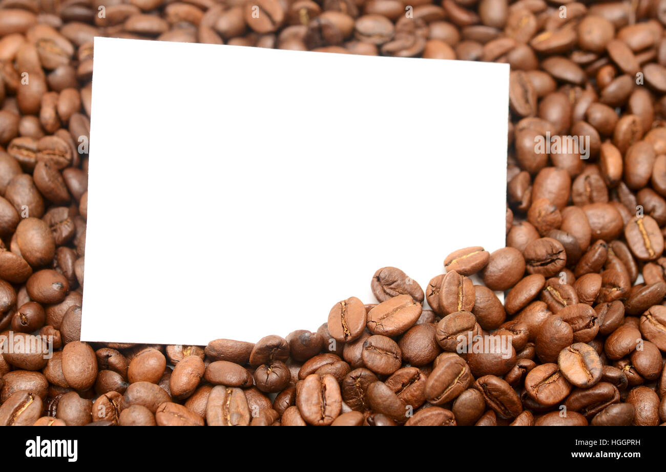 note with space for text on the background of coffee beans Stock Photo ...