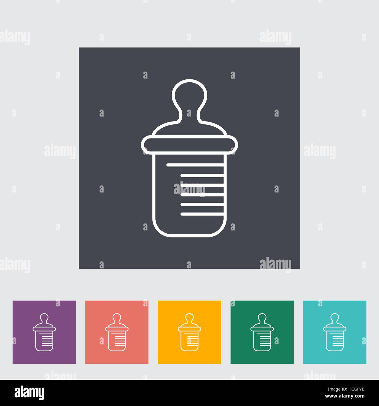 Feeding bottle thin line flat vector related icon set for web and ...