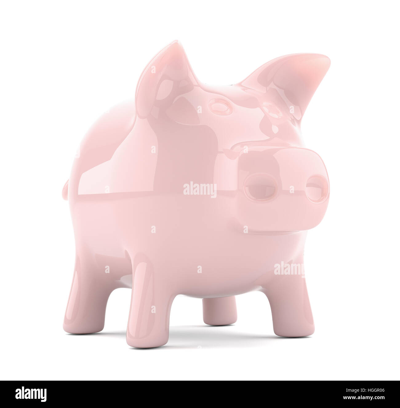 Pink piggy bank isolated on white background Stock Photo - Alamy