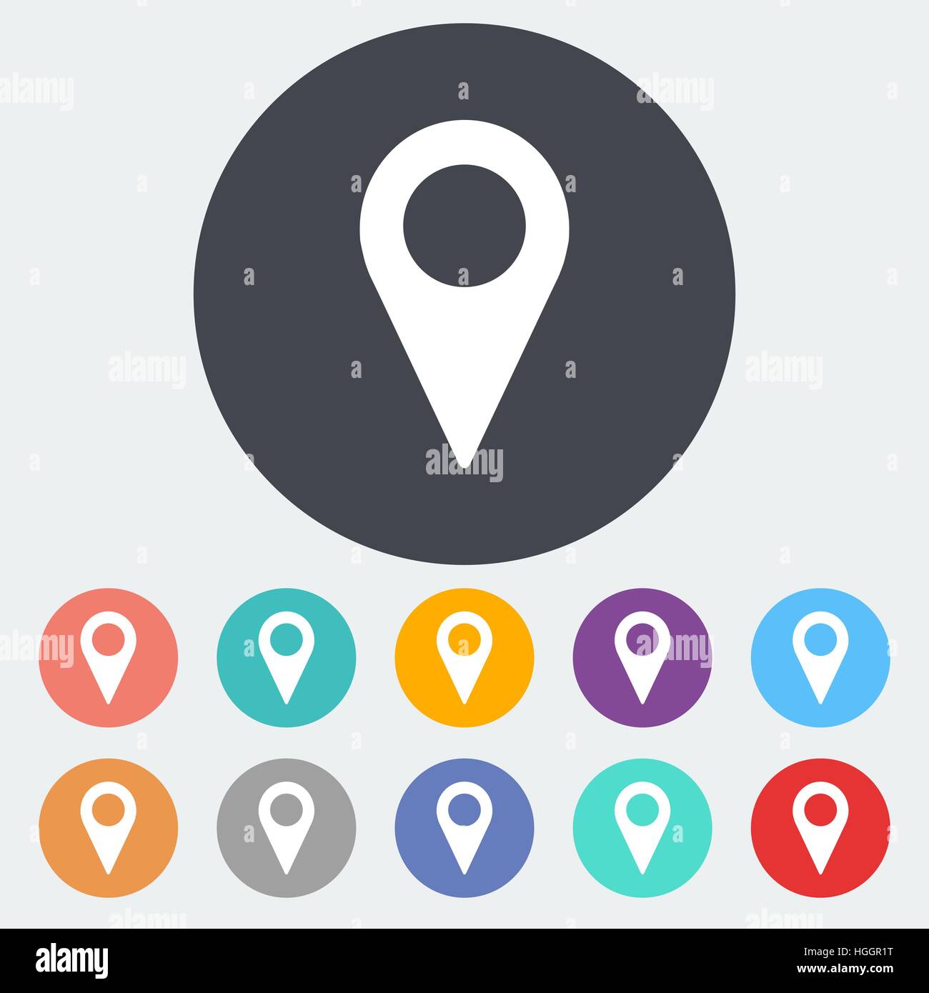Map pointer. Single flat icon on the circle. Vector illustration Stock ...
