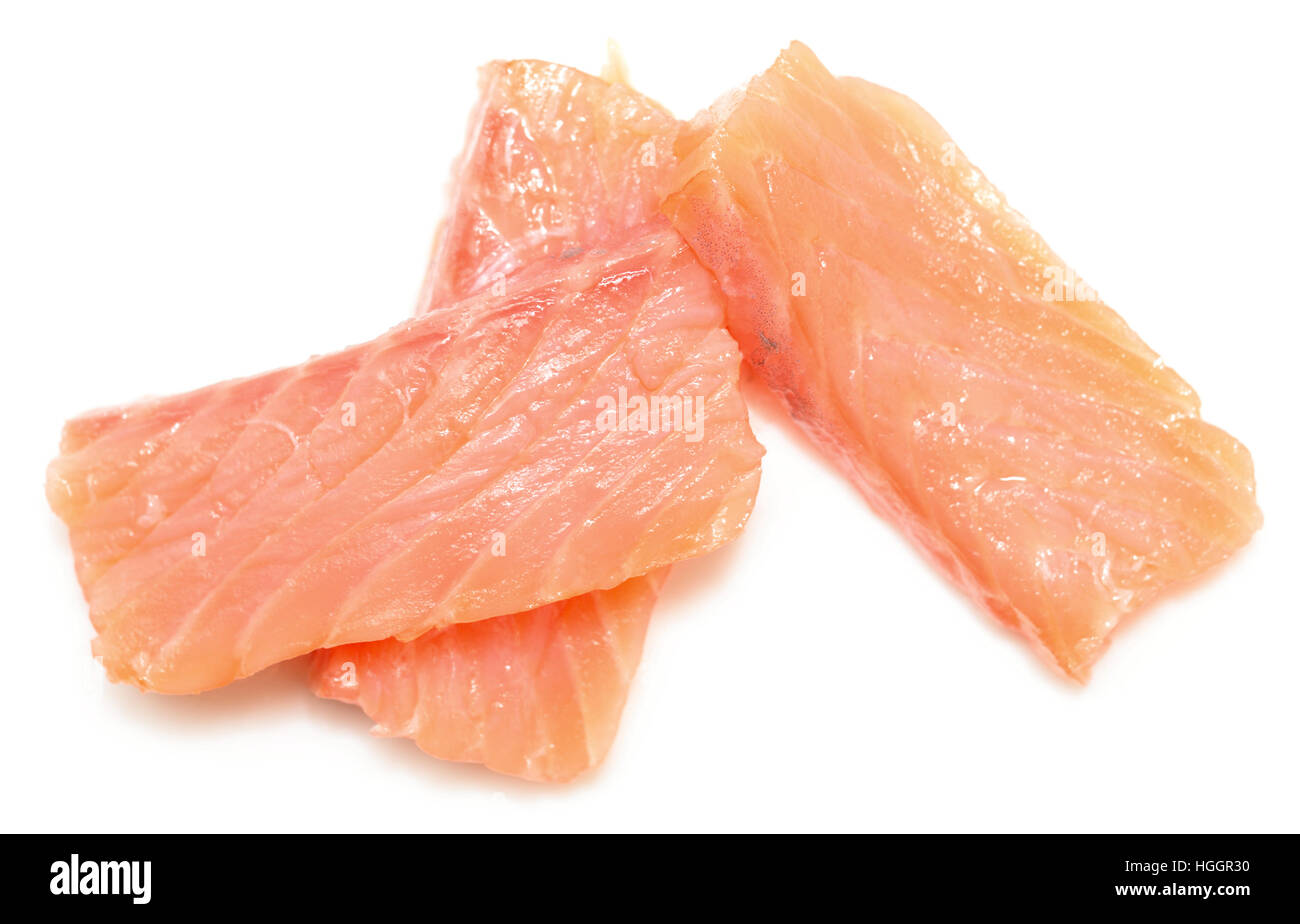 piece of red fish fillet isolated on white Stock Photo - Alamy