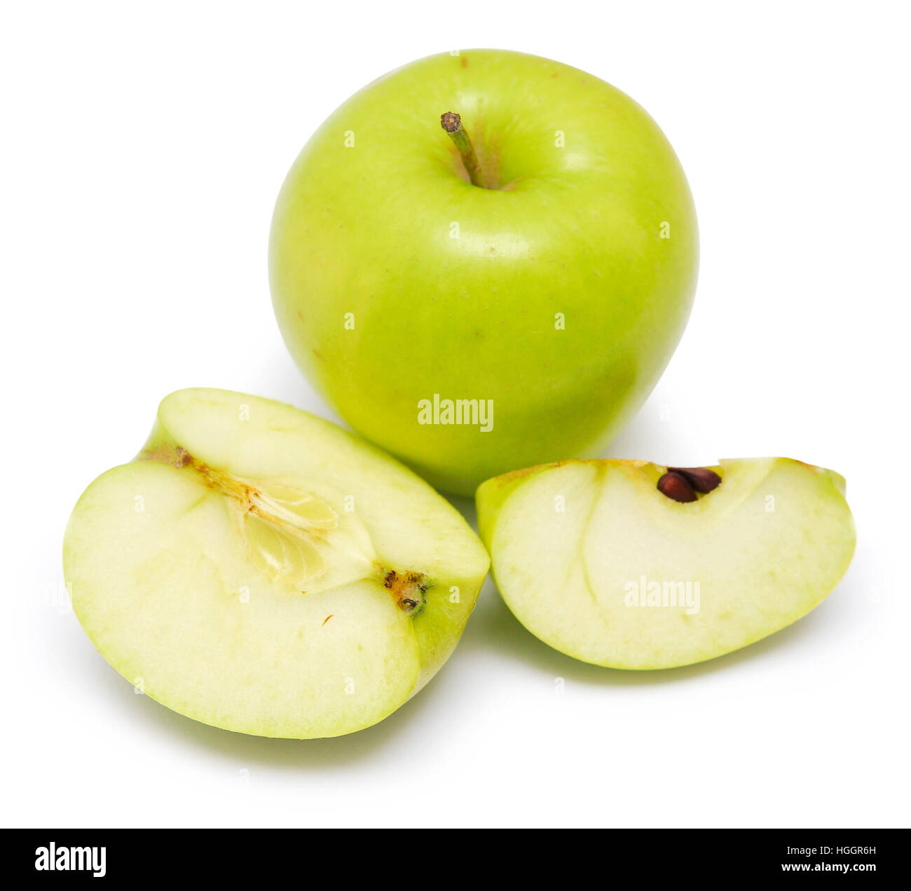 green apple on white background with shadow Stock Photo - Alamy