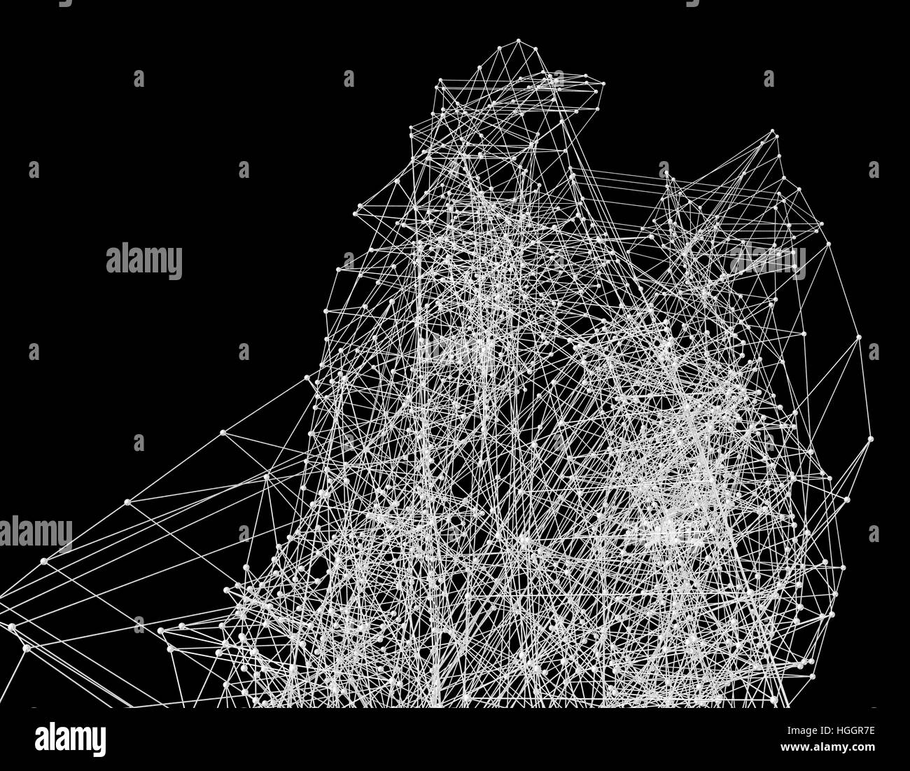 Lines and dots forming mesh Stock Photo - Alamy