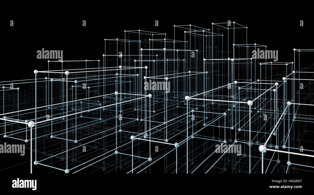 Abstract cubes. Network connection background Stock Photo - Alamy
