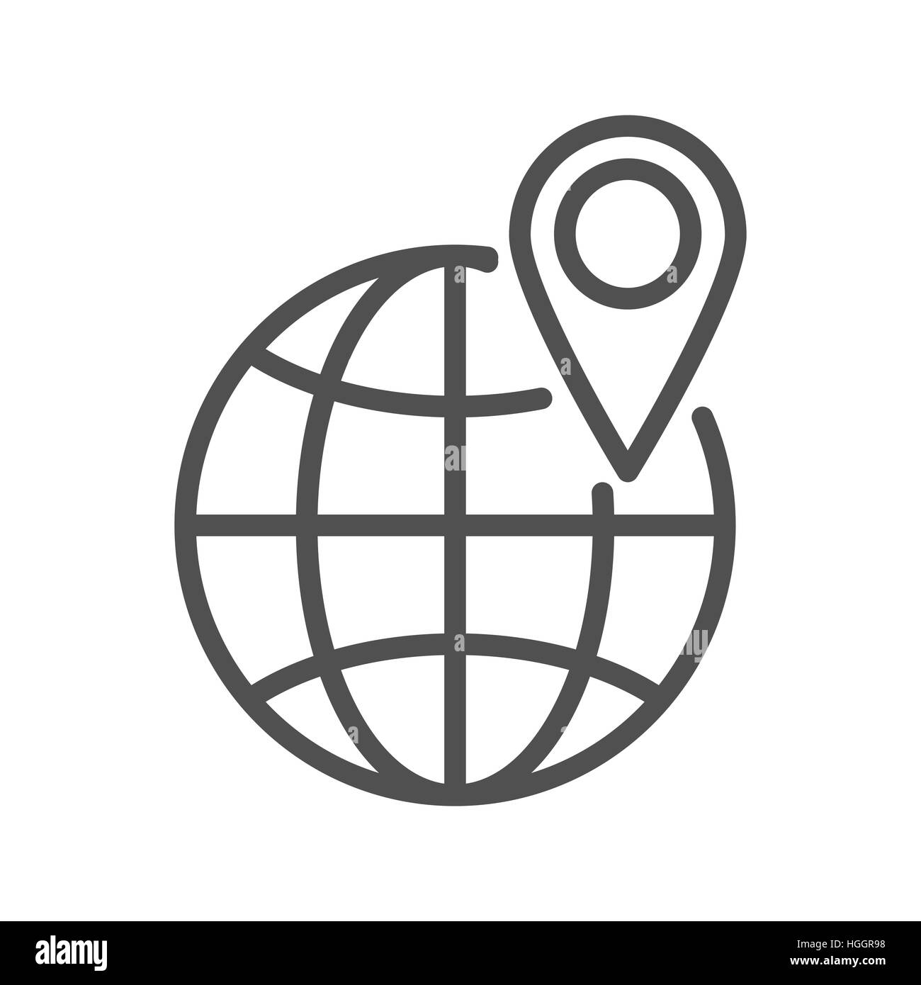 Geo Tag Thin Line Vector Icon Isolated on the White Background Stock ...