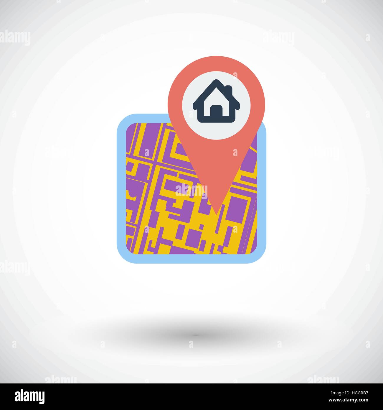 GPS map. Single flat icon on white background. Vector illustration ...