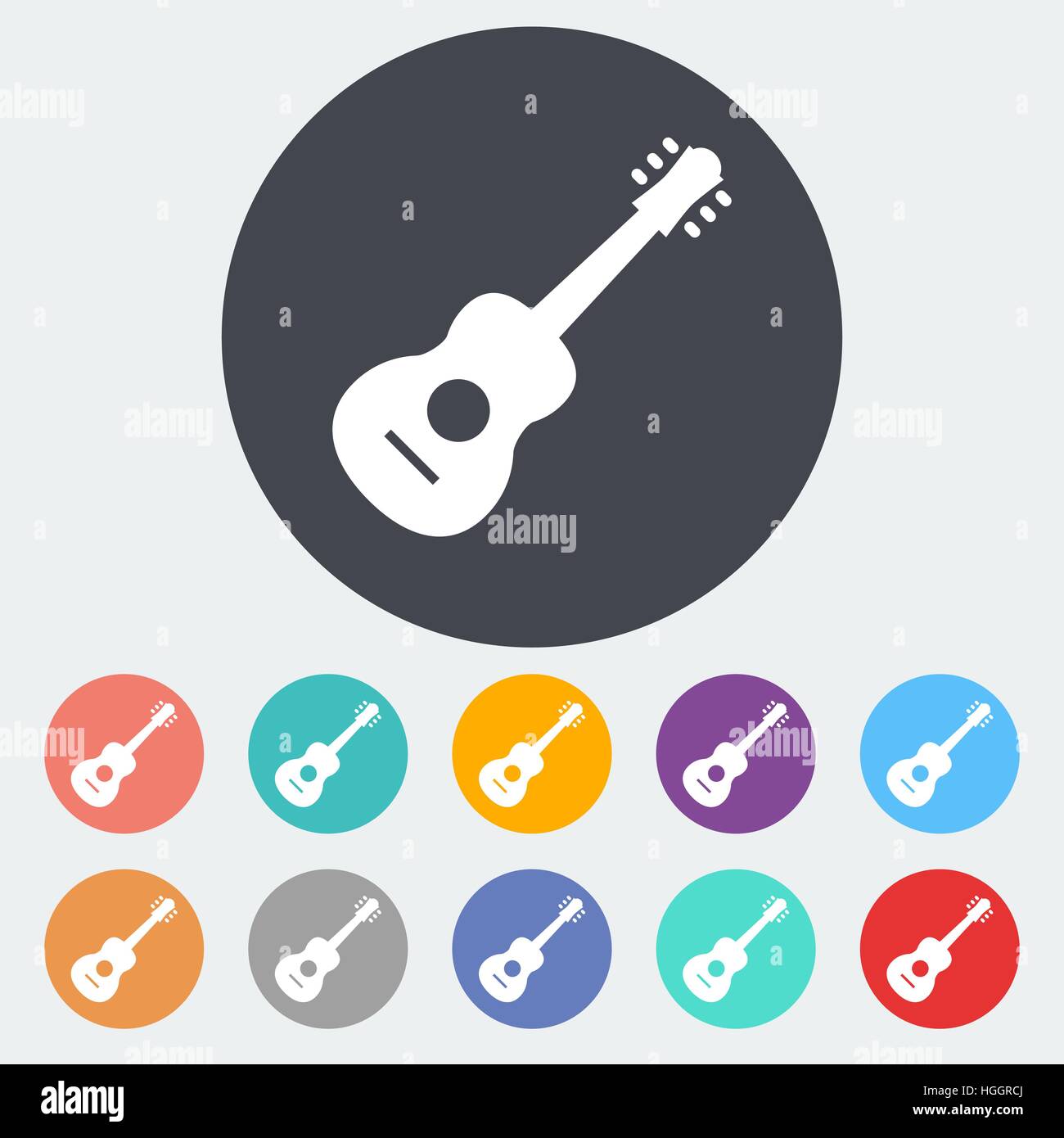 Guitar. Single flat icon on the circle. Vector illustration Stock ...