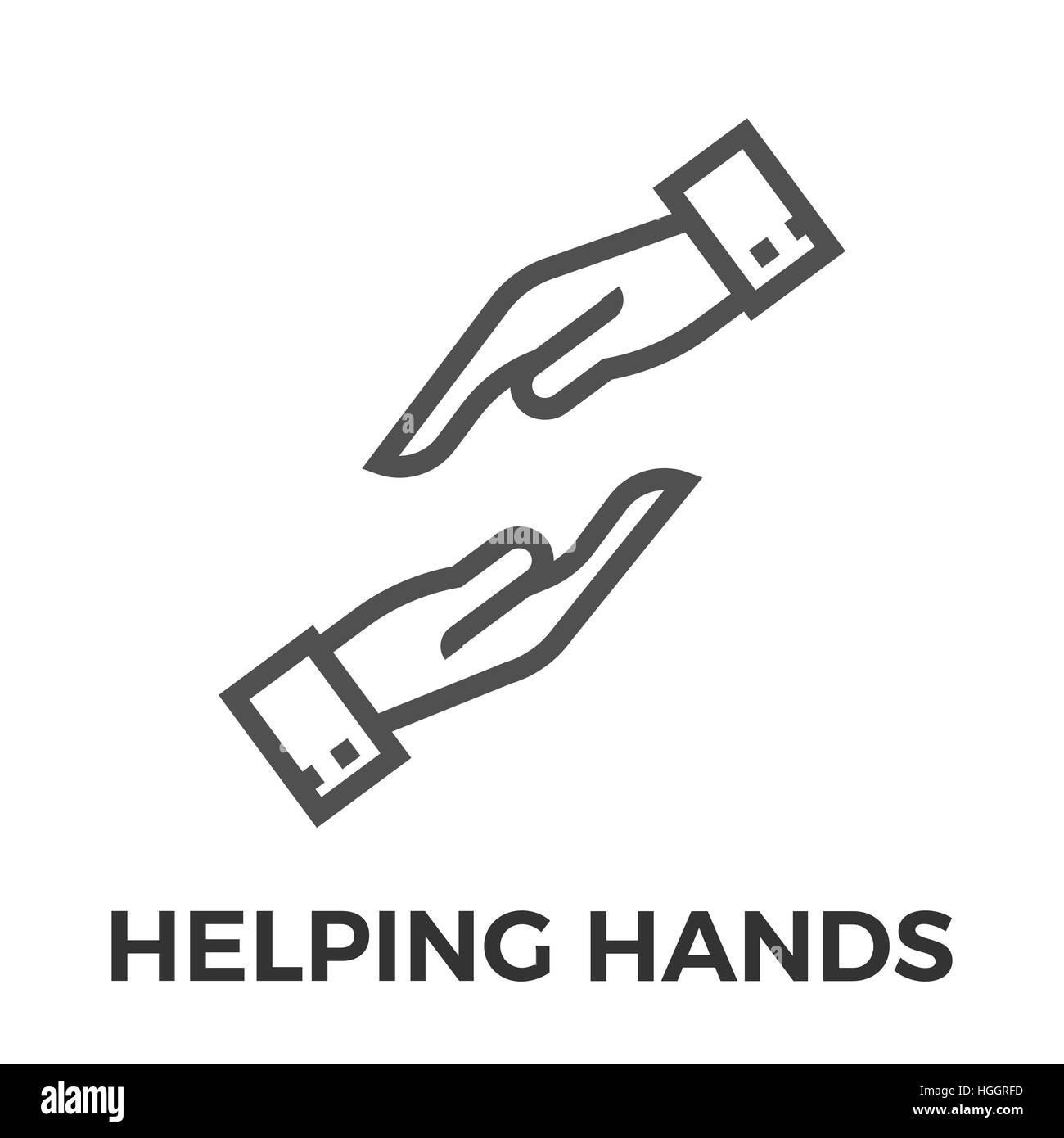 Helping Hand Outline Clip Art