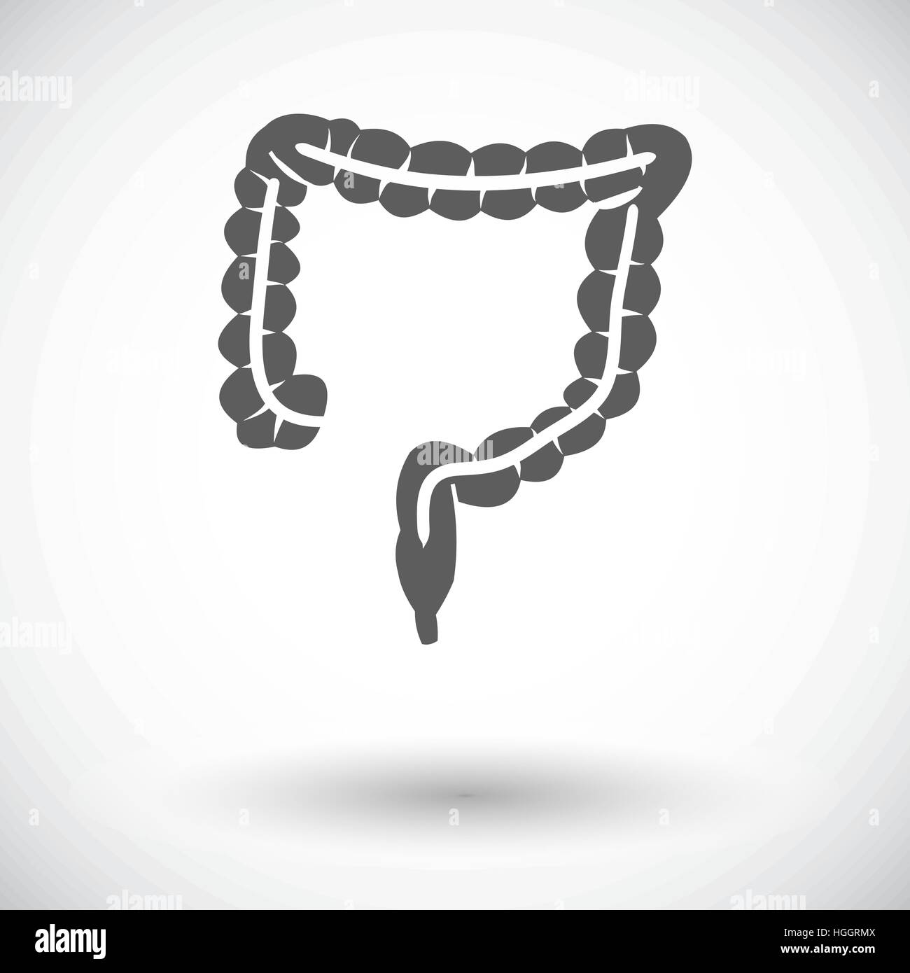 Intestines. Single flat icon on white background. Vector illustration ...