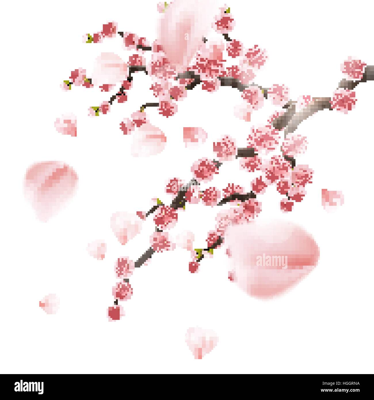 Realistic sakura japan cherry branch. EPS 10 Stock Vector Image & Art ...